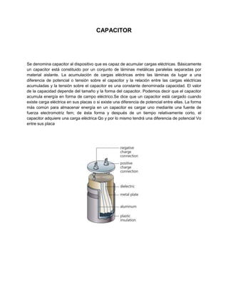 Carga y descarga de un capacitor | DOCX