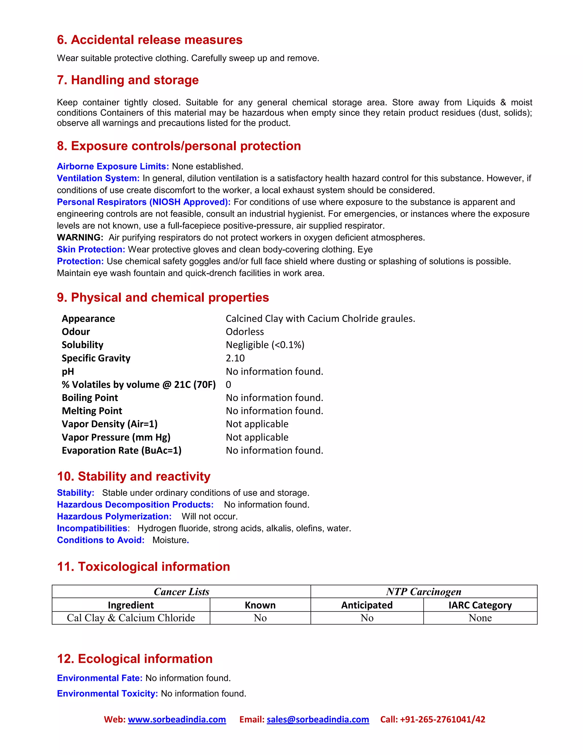 Cargo Dry Pak MSDS | PDF