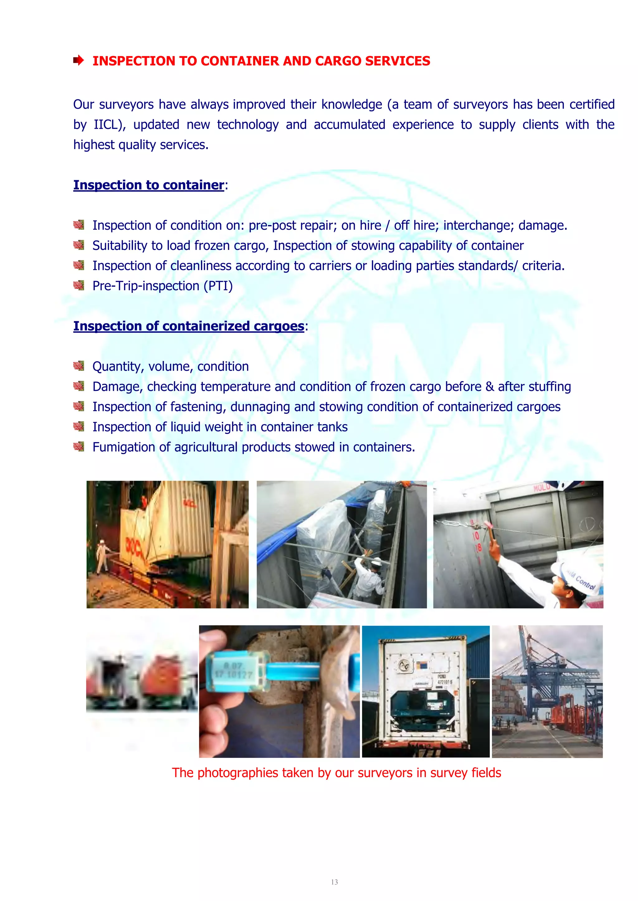 Cargo inspection marine survey | PDF