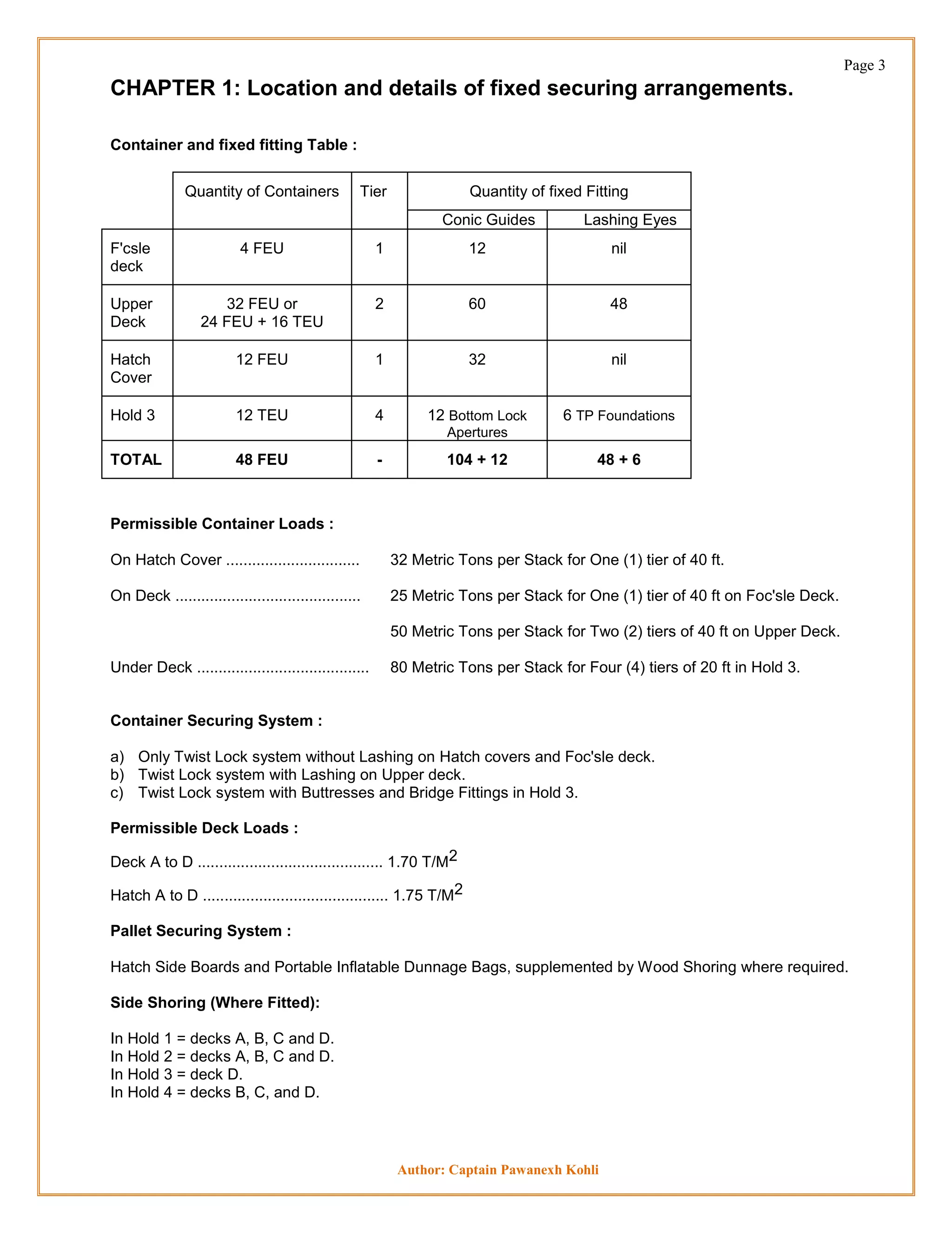 Container Securing System for ships | DOCX