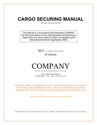 Container Securing System for ships | DOCX