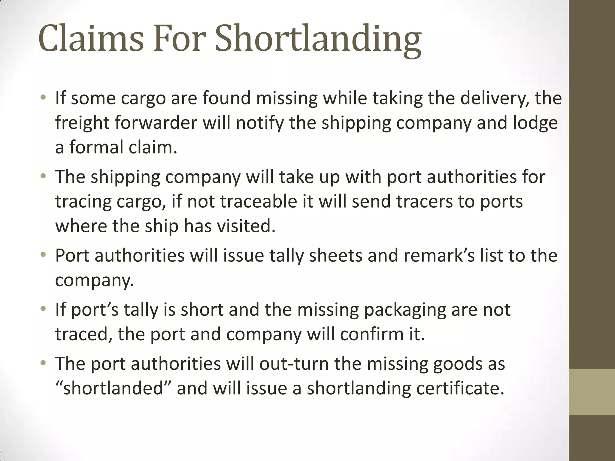 Cargo claims | PPTX