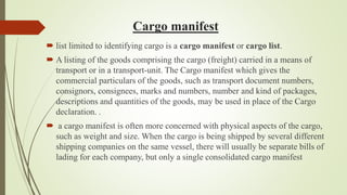 Cargo documentation | PDF