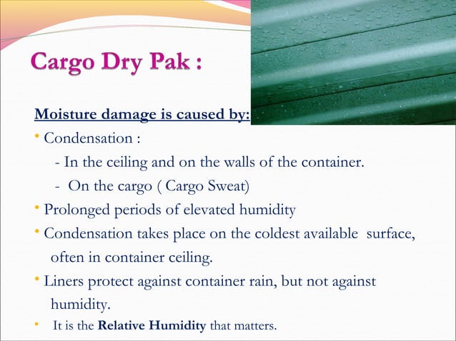 Container Desiccant - Cargo Dry Pak | PPT | Indoor Environmental ...