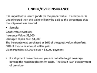 Cargo insurance | PPTX | Motor Insurance | Insurance