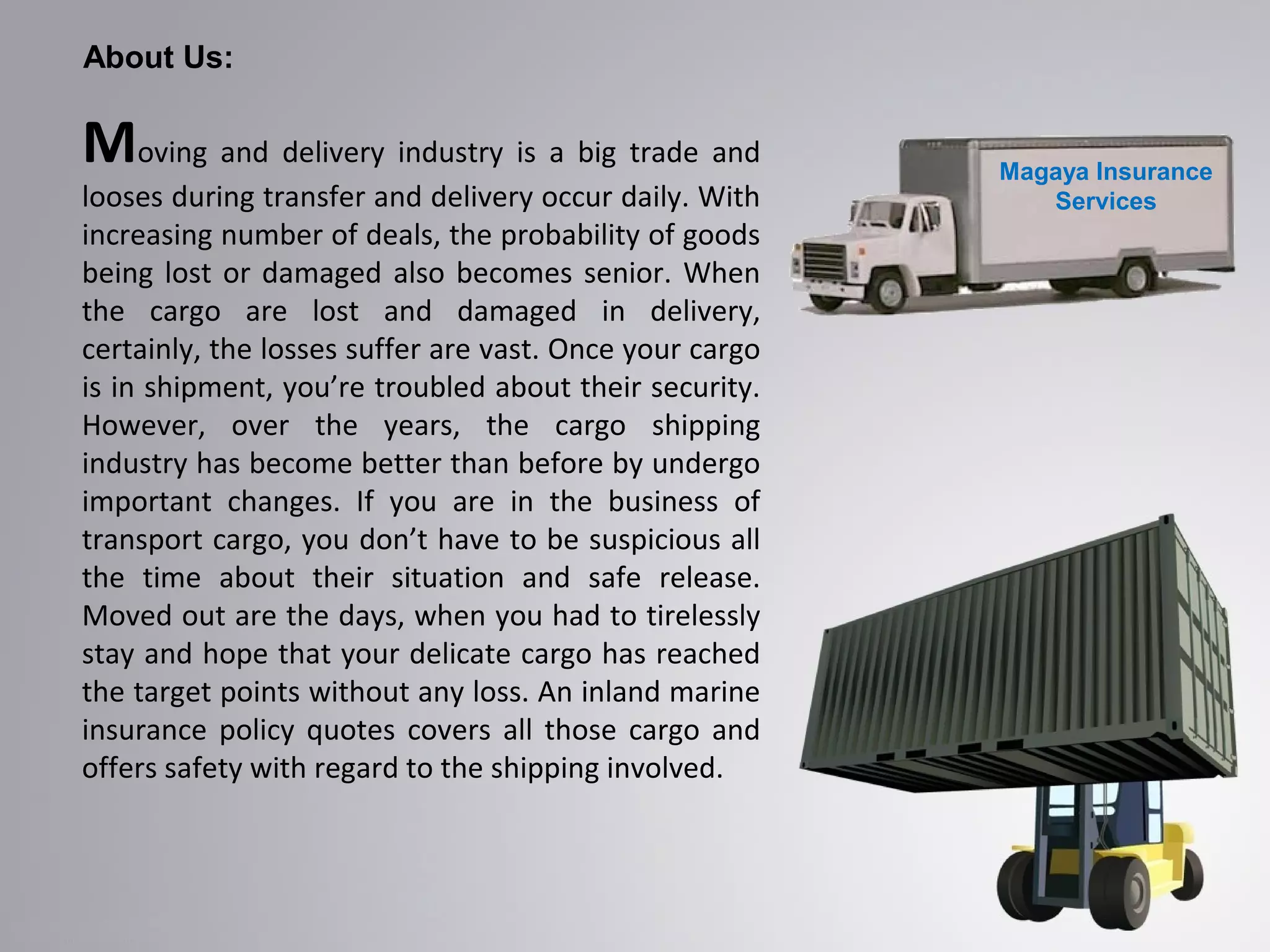 Get Cargo insurance quote | PPT