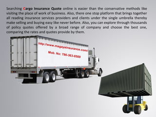 Get Cargo insurance quote | PPT
