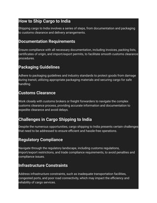 Cargo Services to India.India Cargo is a Dubai | PDF