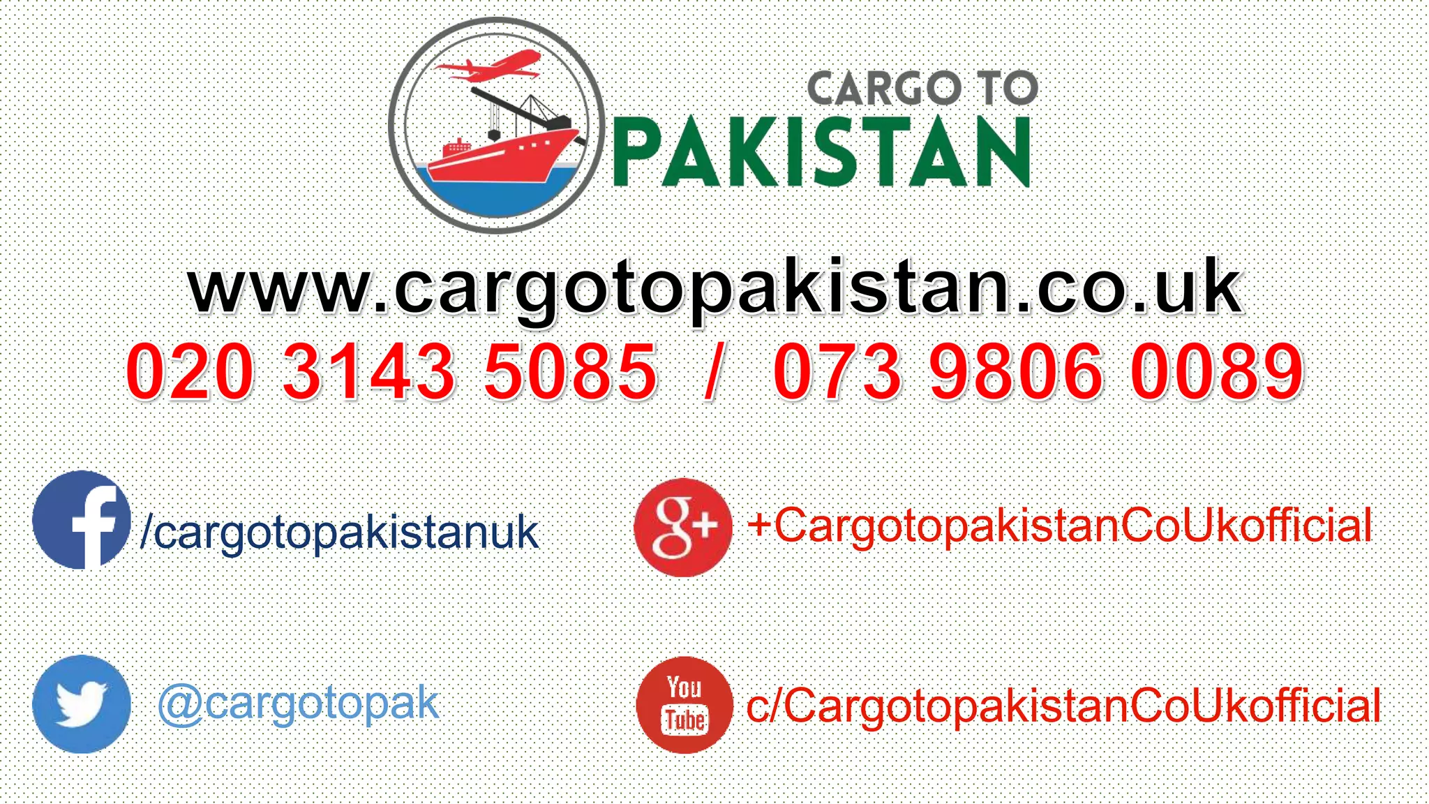 Cargo to Pakistan from UK | PPTX