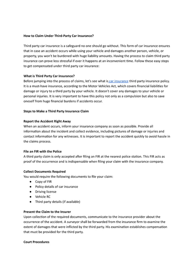 Buy Car Insurance Online | Get Four Wheeler Insurance Policy | PDF