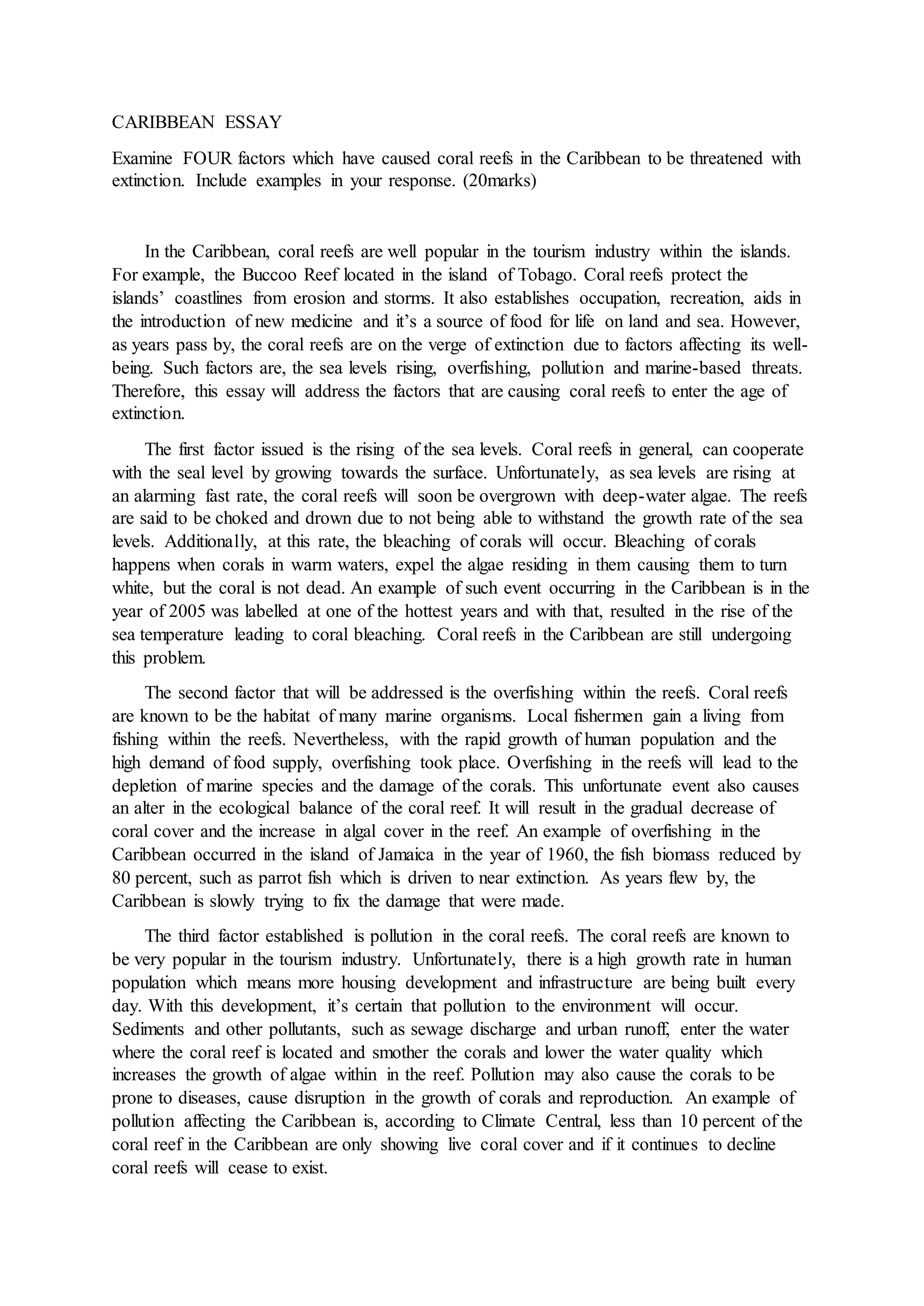 CARIBBEAN ESSAY (Natural Hazards).docx