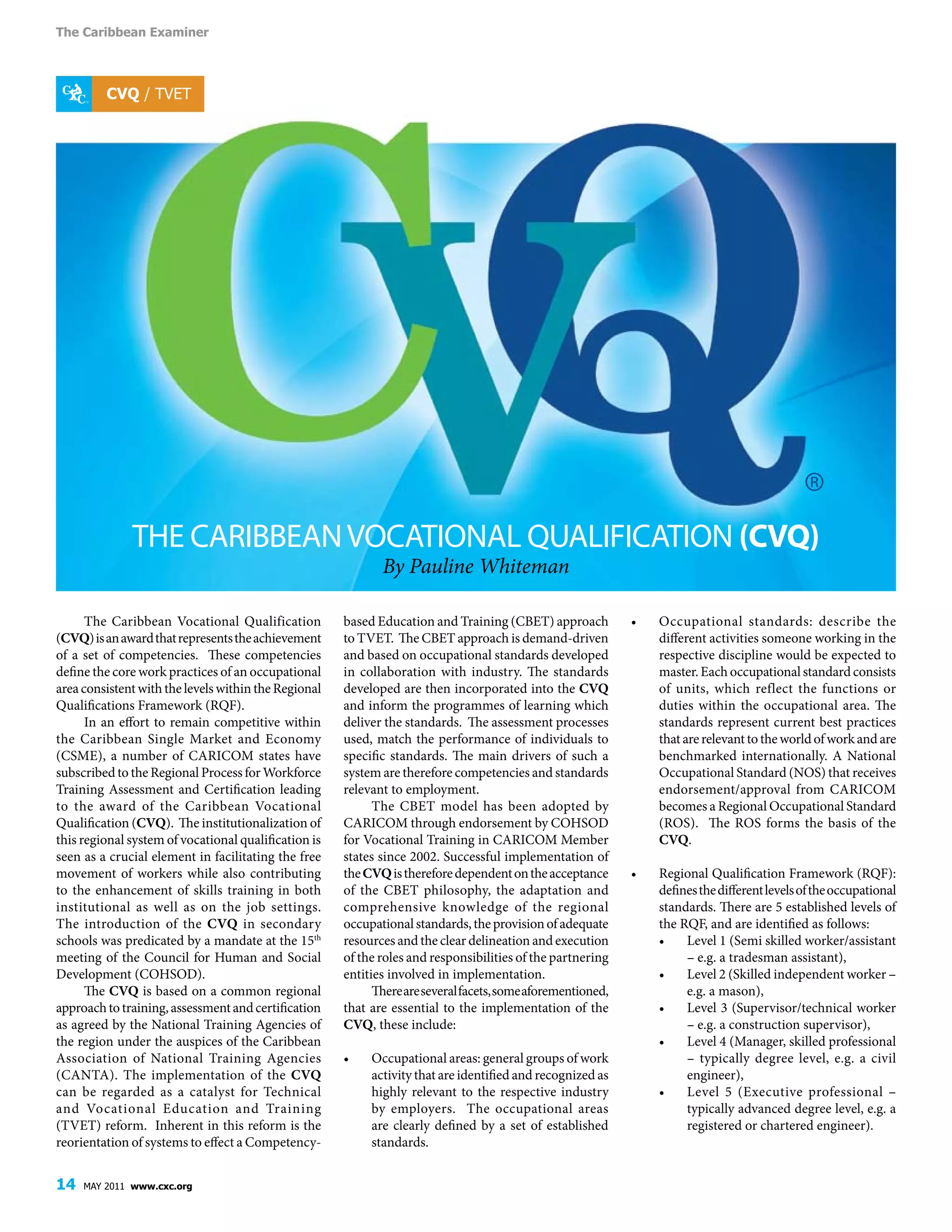 The Caribbean Examiner - CVQ TVET | PDF