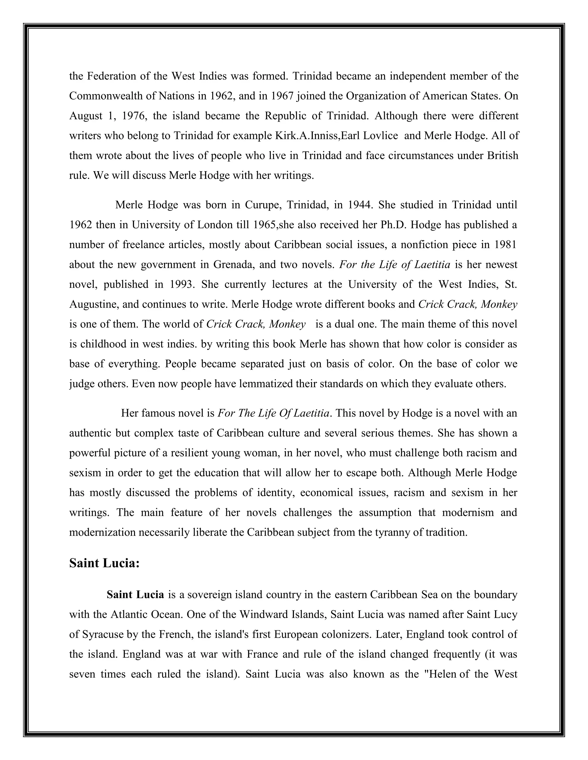 Caribbean history final draft (1) | DOCX | Crime & Harmful Acts to ...