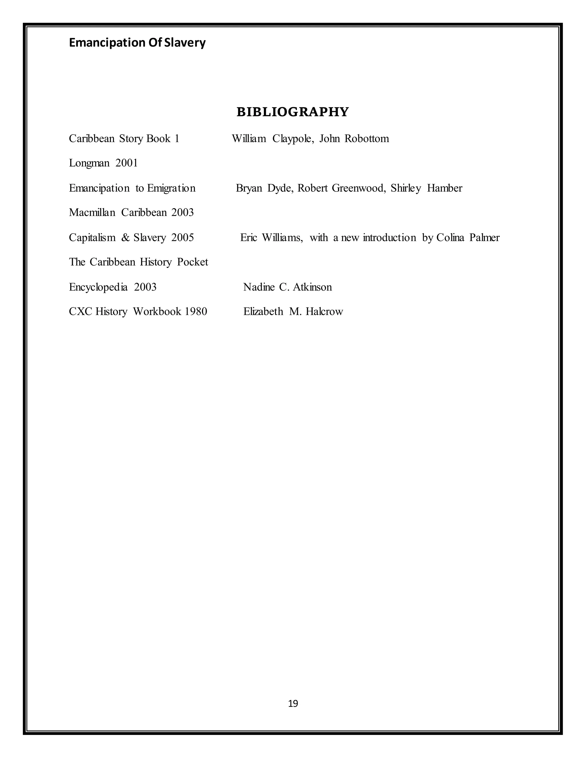 Caribbean History SBA | DOCX