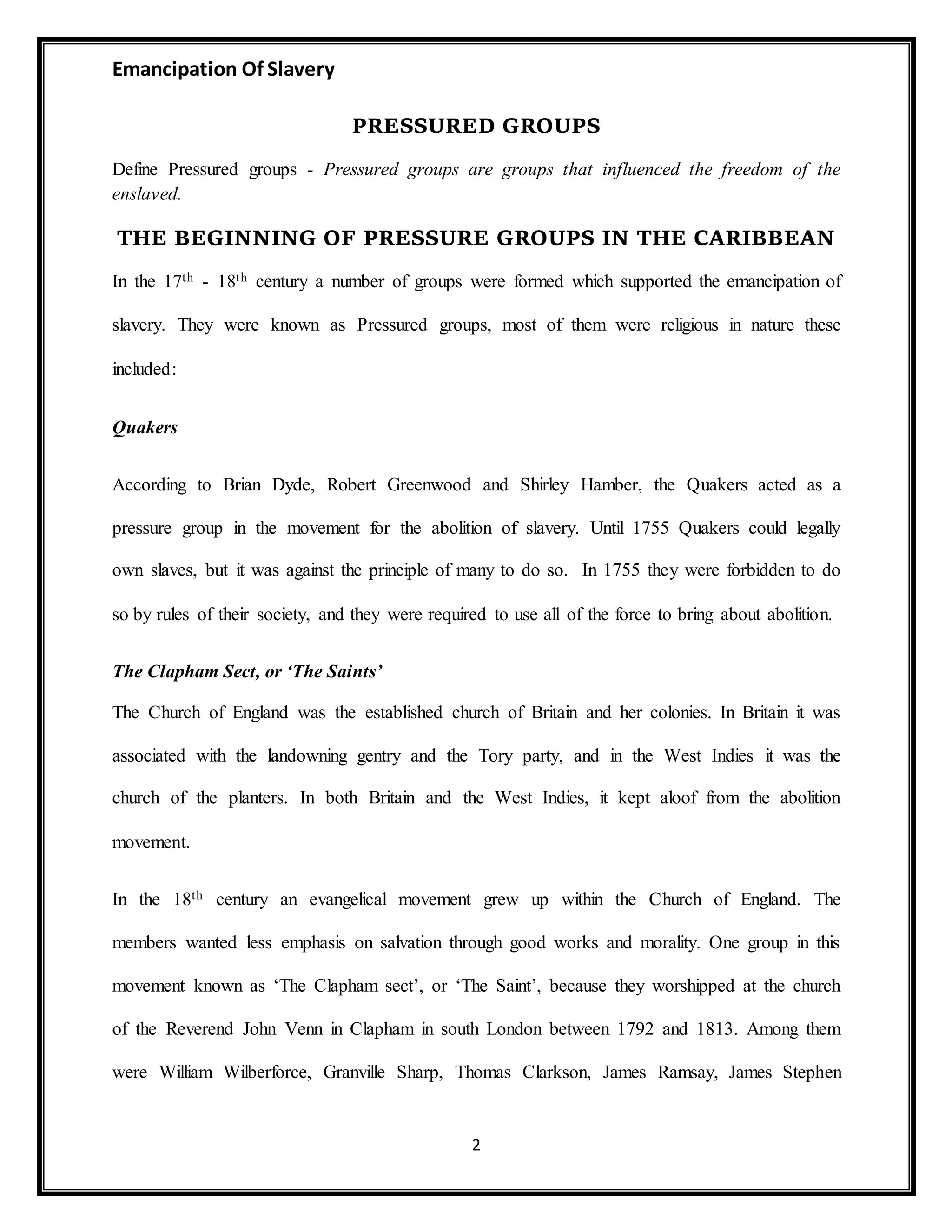 Caribbean History SBA | DOCX