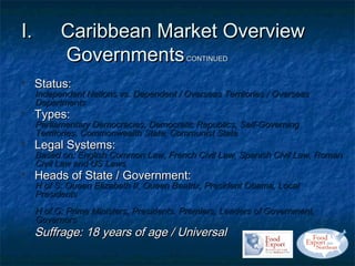 Caribbean marketoverview for Food | PPT