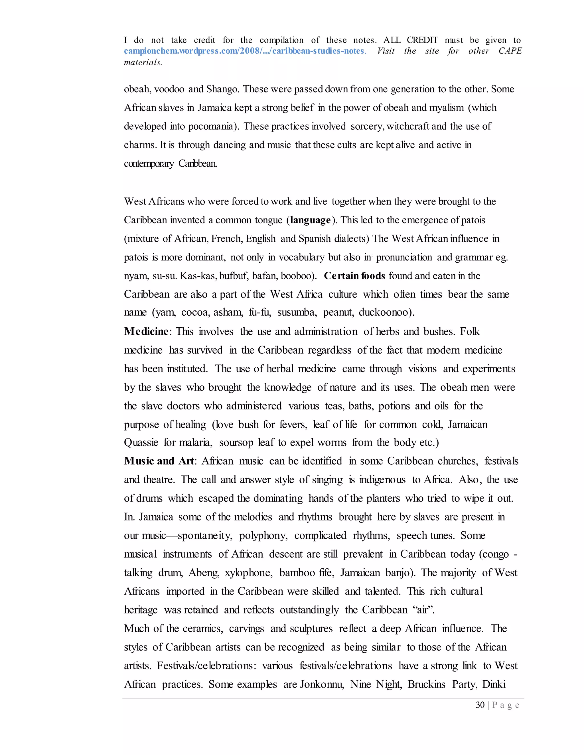 Caribbean studies notes_ | DOCX
