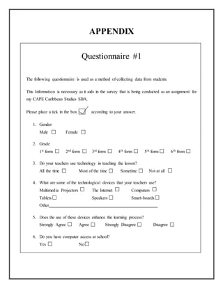 CAPE Caribbean Studies Unit 2 - Sample SBA | DOCX