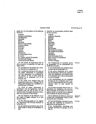 CaribCan - An Act to Amend the Customs Tariff [Canada] | PDF