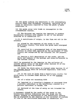 CaribCan - An Act to Amend the Customs Tariff [Canada] | PDF