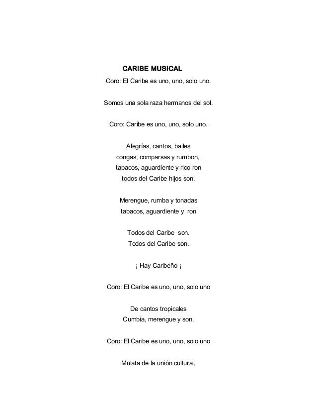 Caribe musical cancion