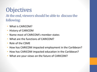 Caricom and employment | PPTX