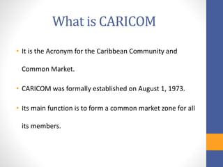 Caricom and employment | PPTX