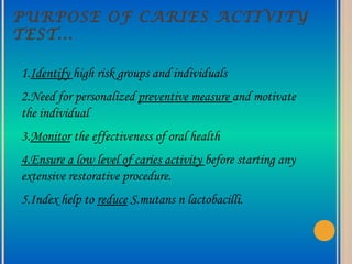 Caries activity test | PPT