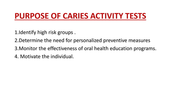 Caries activity test | PPTX