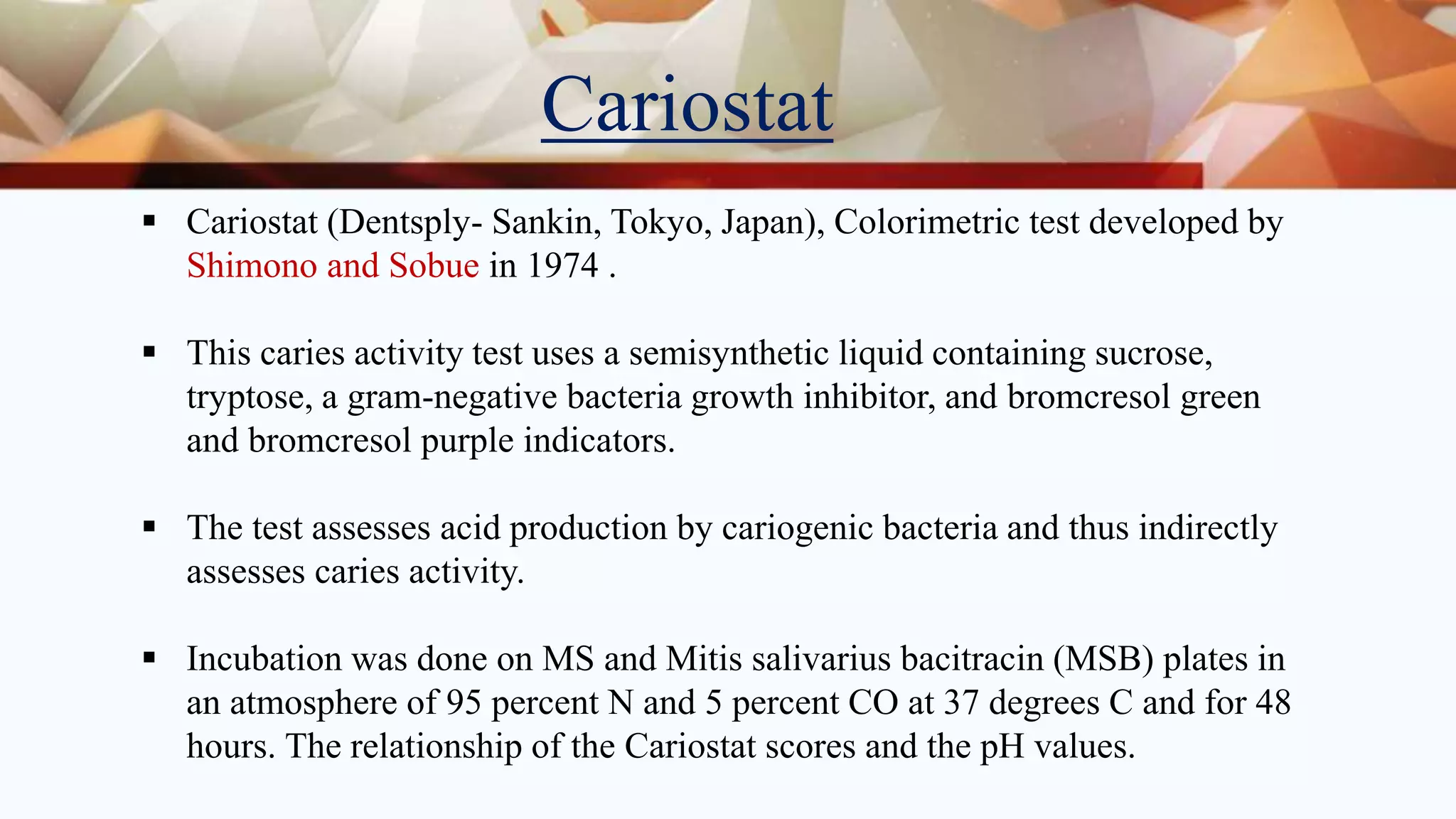 Caries activity test - caries prediction,caries susceptibility and ...