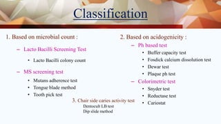 Caries activity test - caries prediction,caries susceptibility and ...