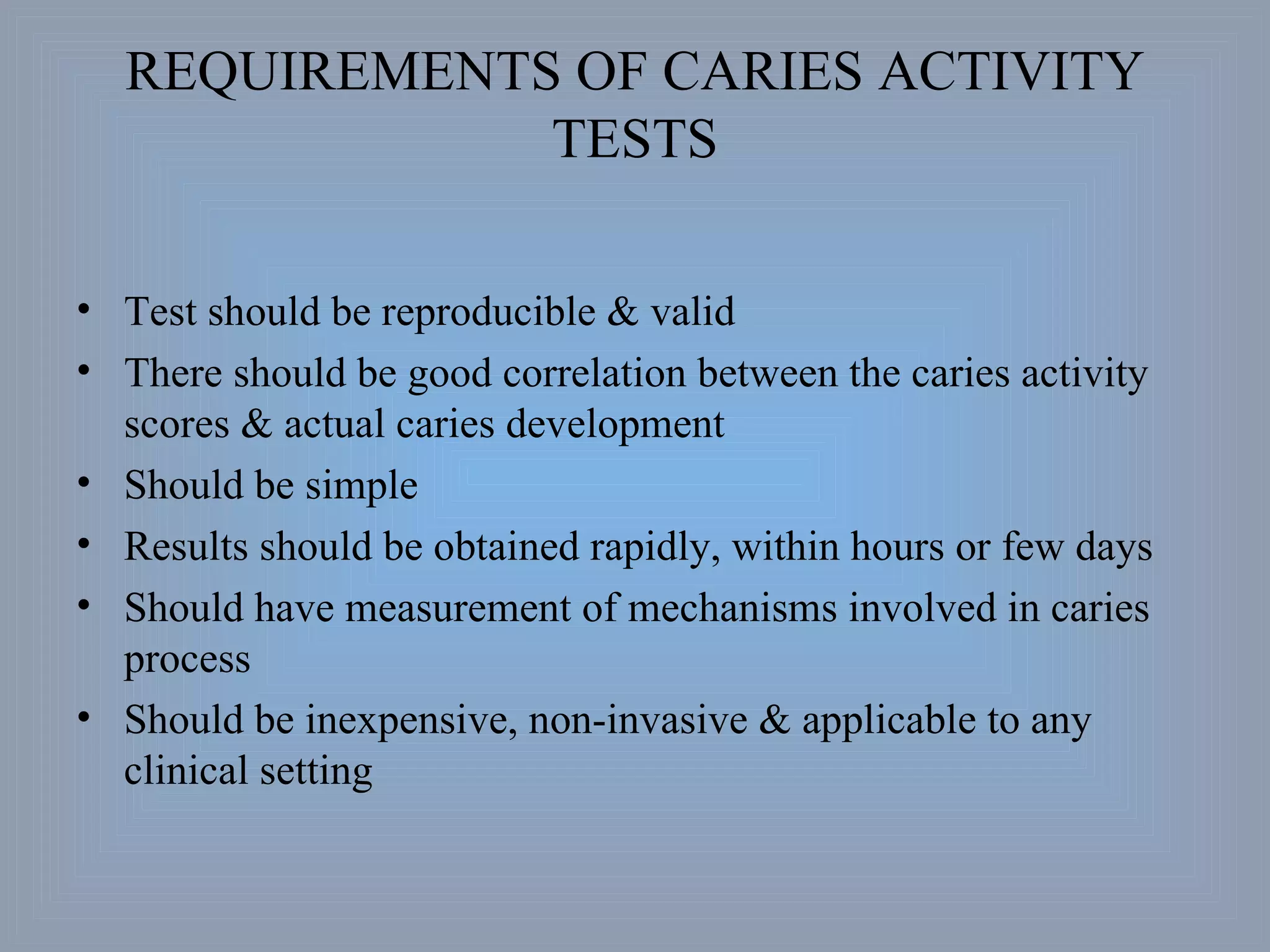 Caries Activity Tests | PPT