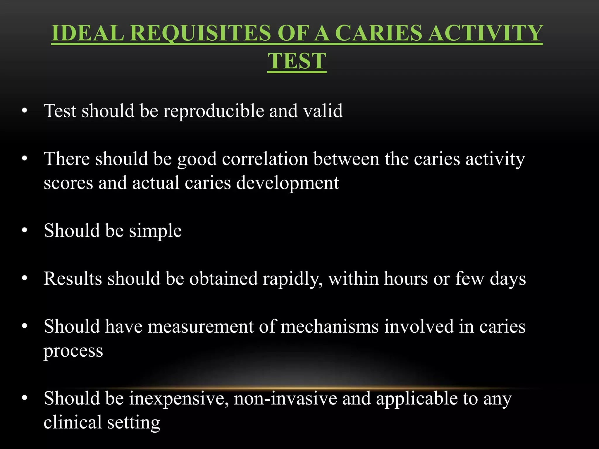 Caries activity tests | PPTX