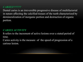 Caries activity tests | PPTX