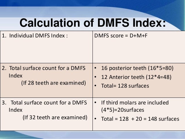 Caries indices