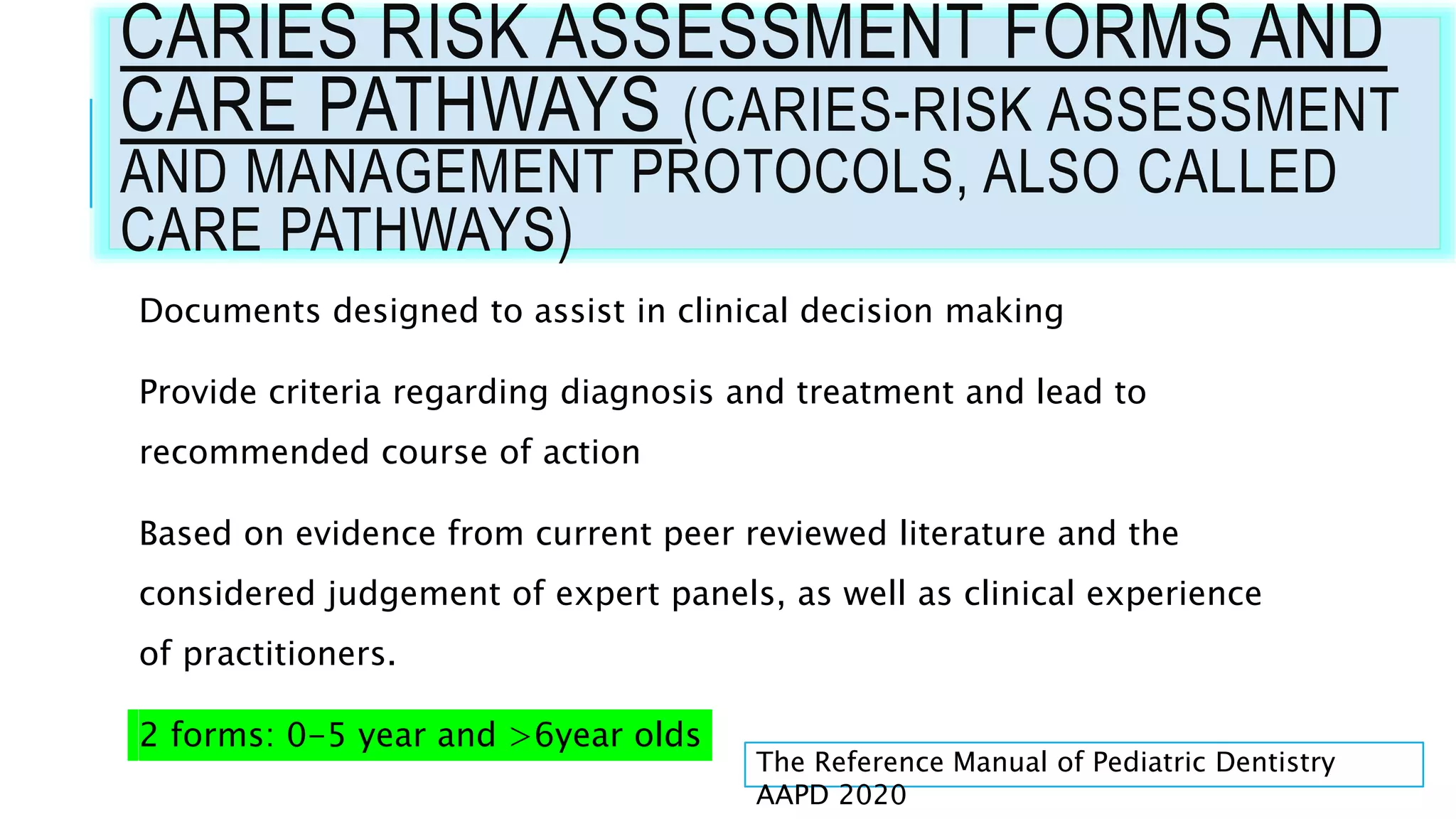 CARIES RISK ASSESSMENT | PPTX