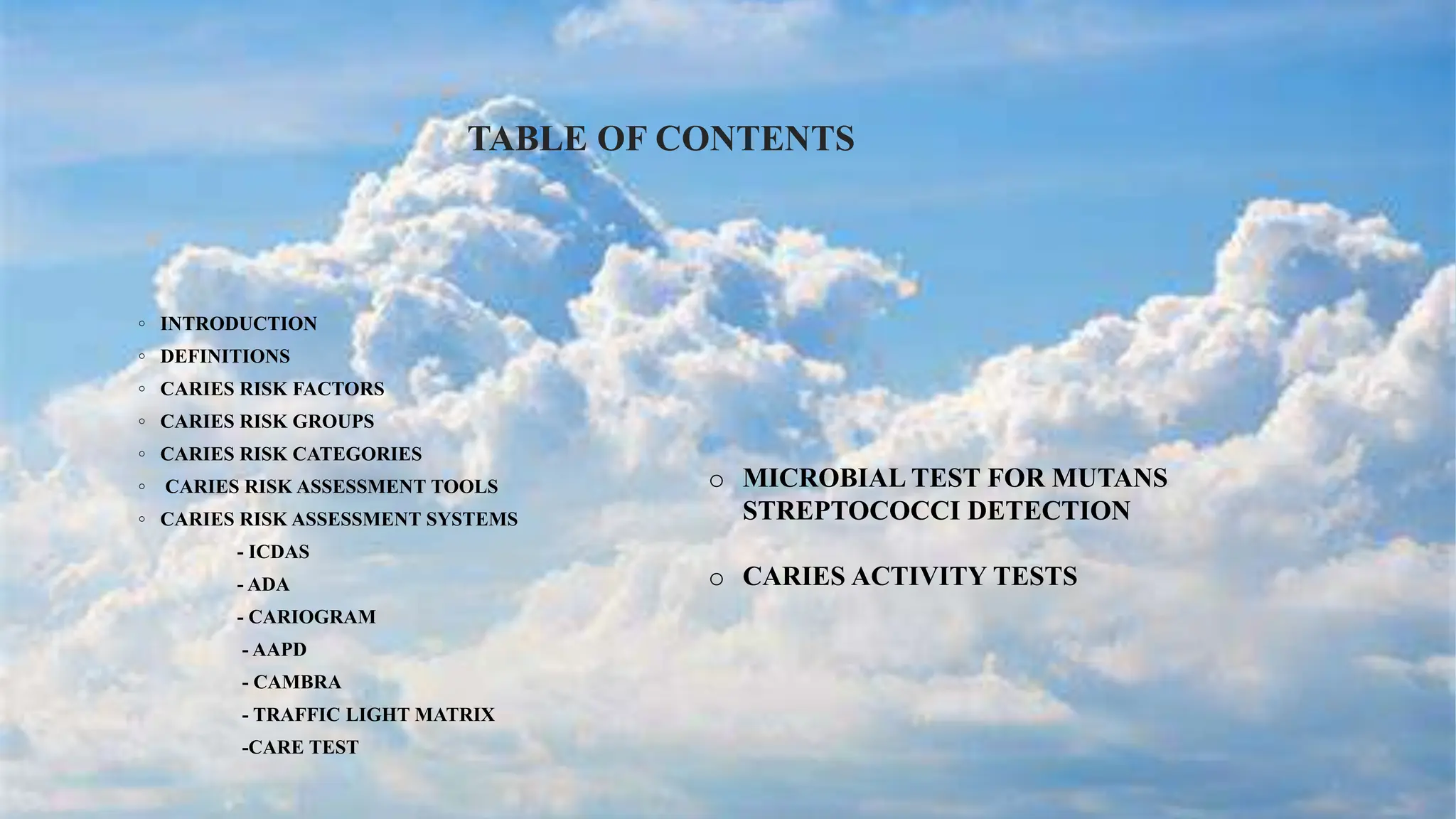 Caries risk assessment in detail description | PPTX