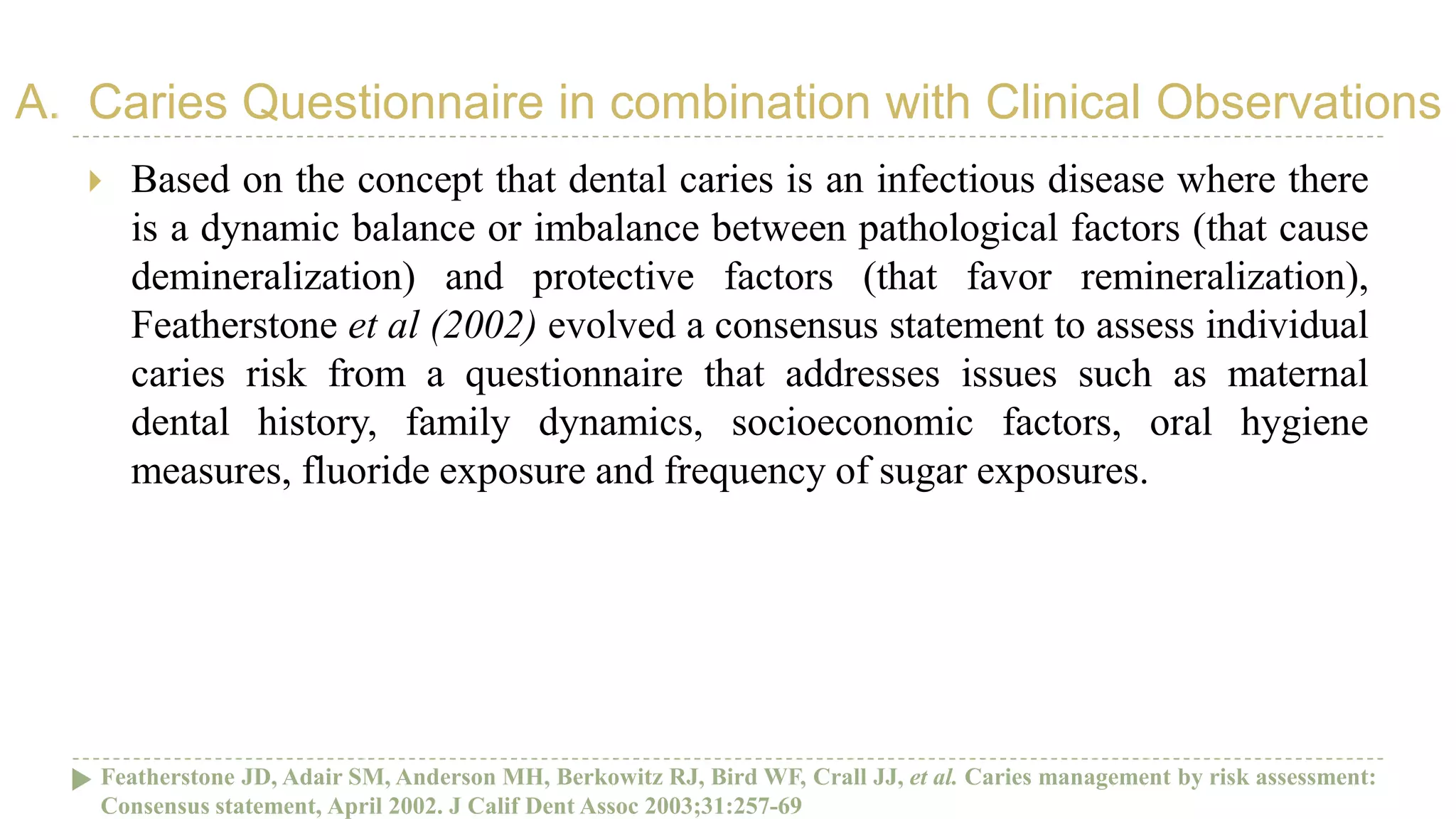 Caries risk assessment and management | PPTX