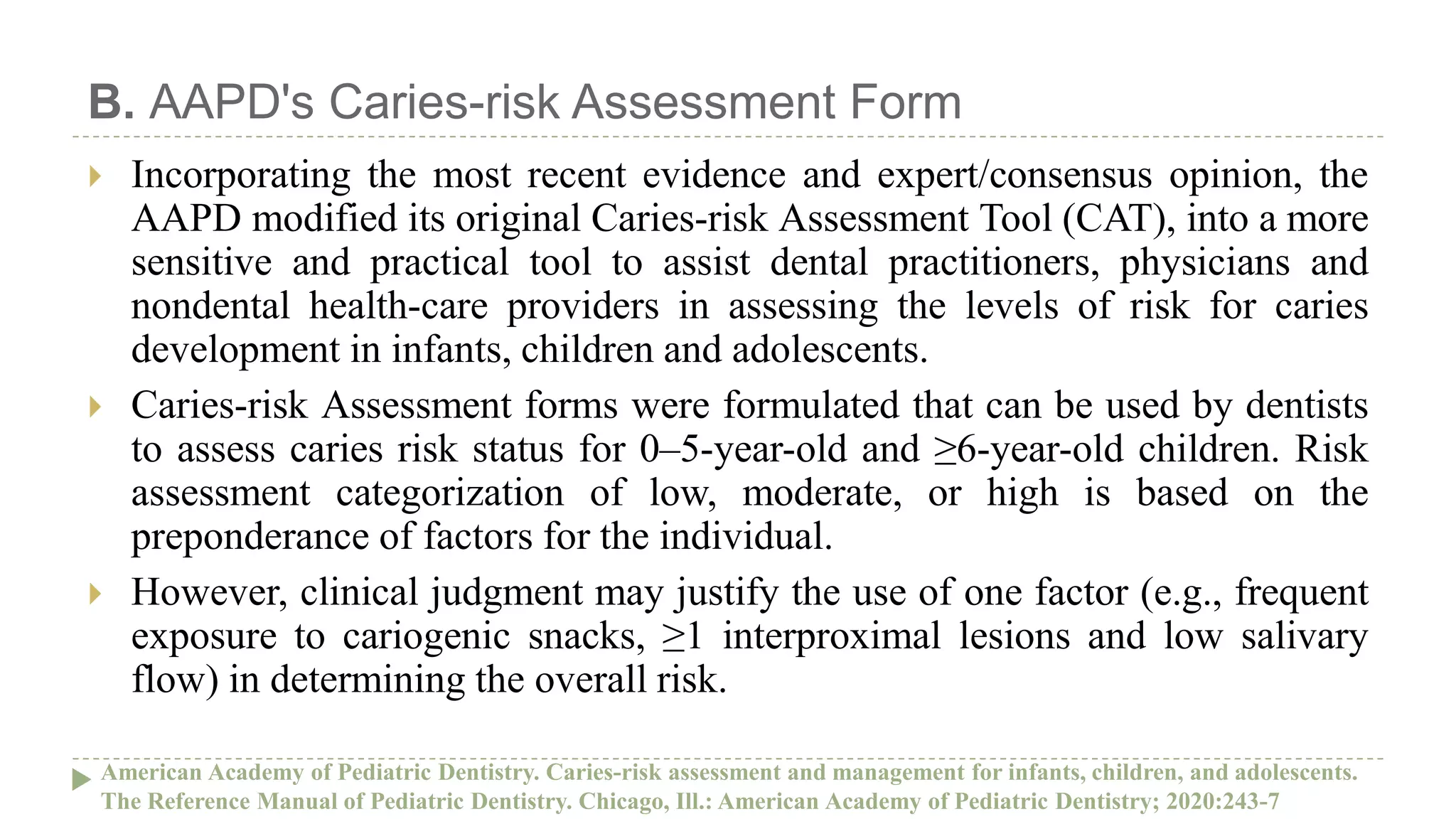 Caries risk assessment and management | PPTX