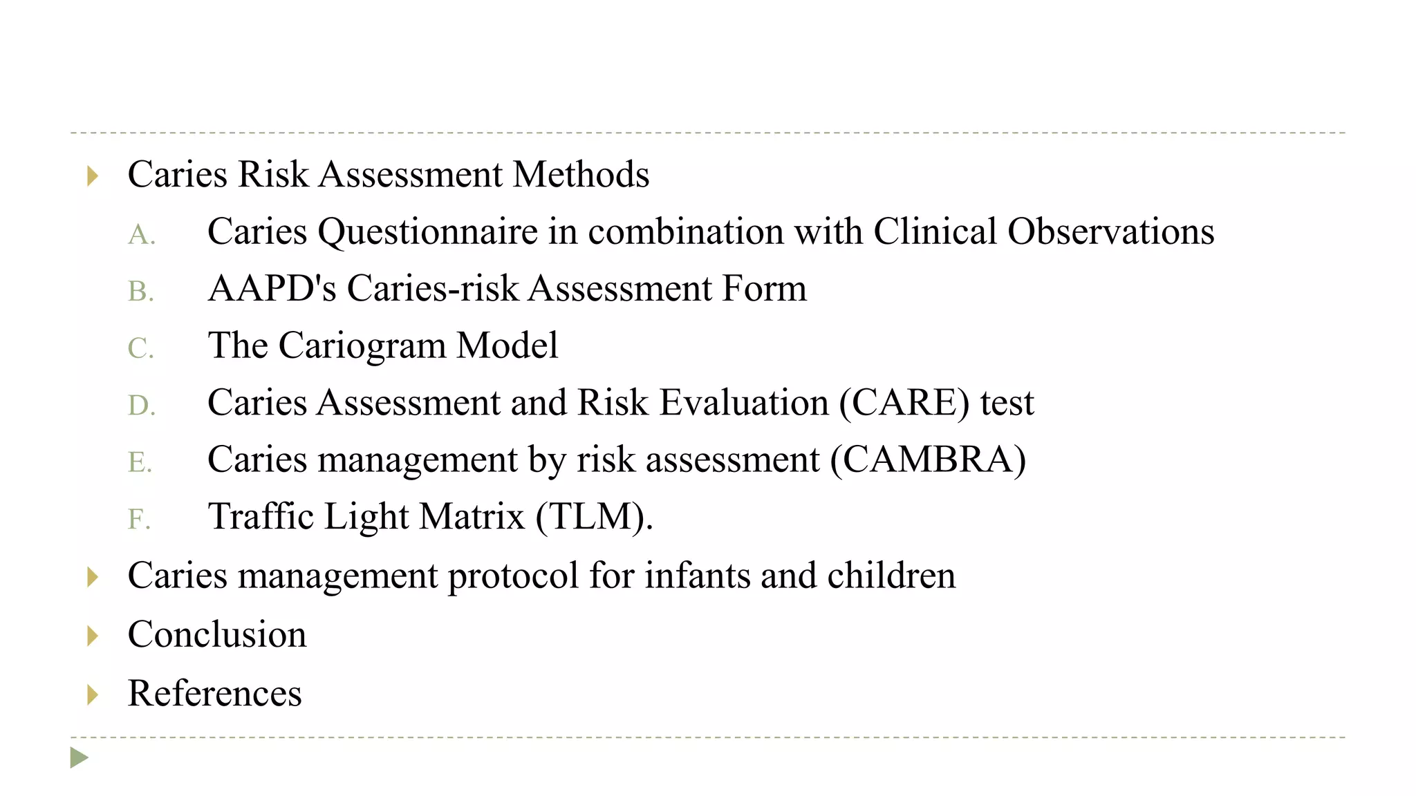 Caries risk assessment and management | PPTX
