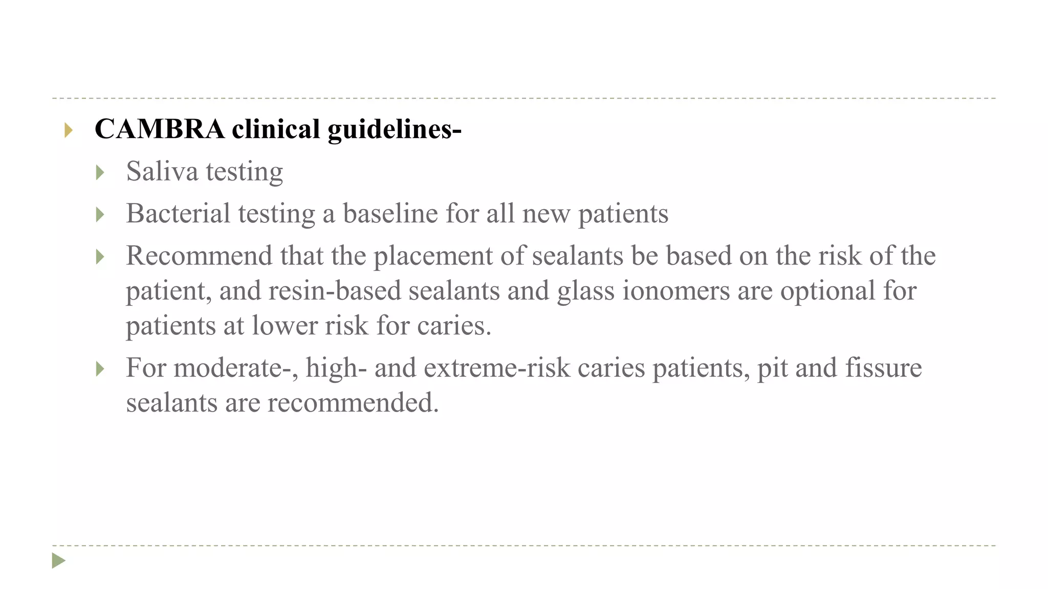 Caries risk assessment and management | PPTX