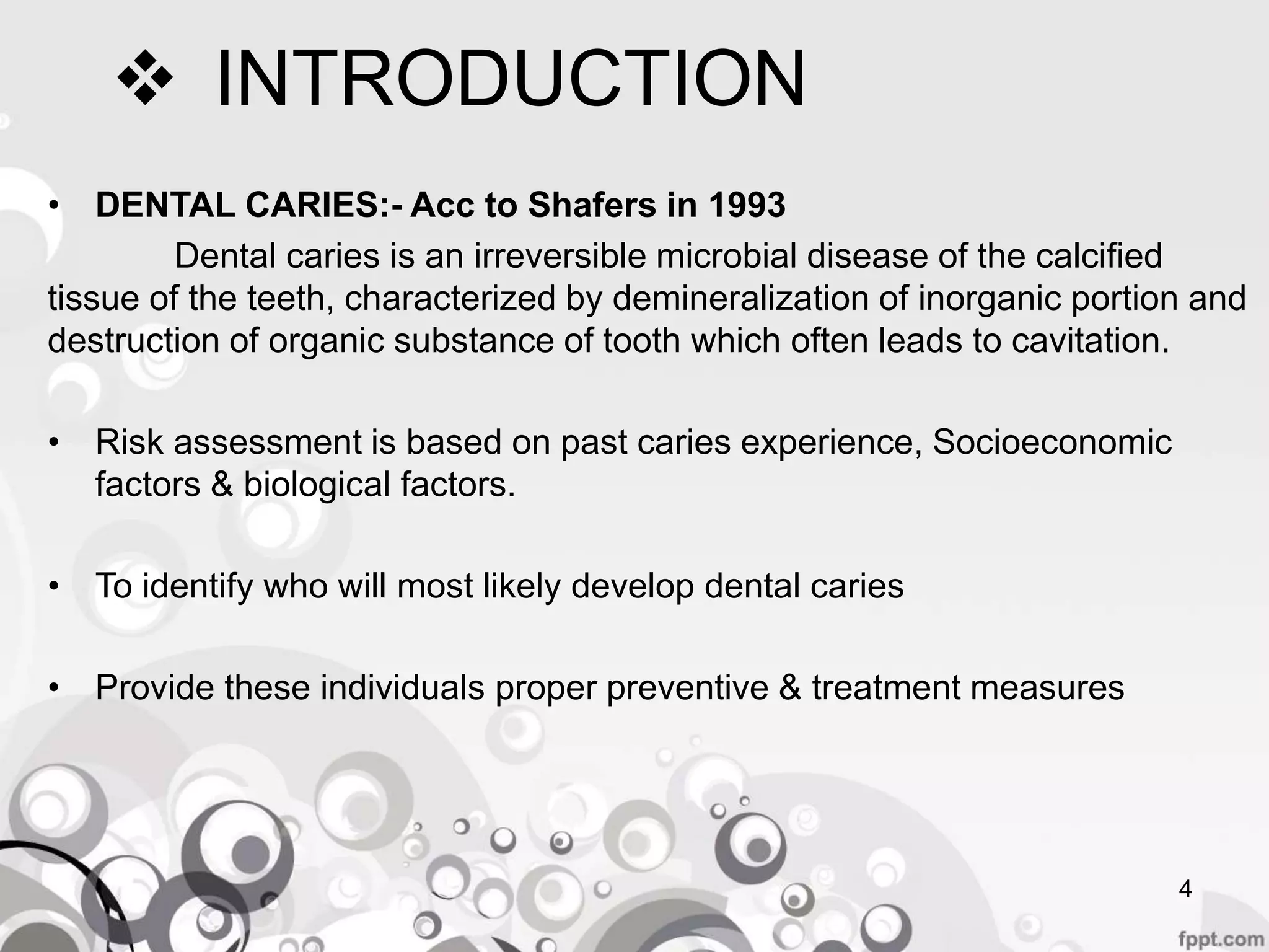 Caries Risk Assessment & Diagnostic Aids | PPT