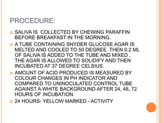 Caries susceptibility test | PPTX
