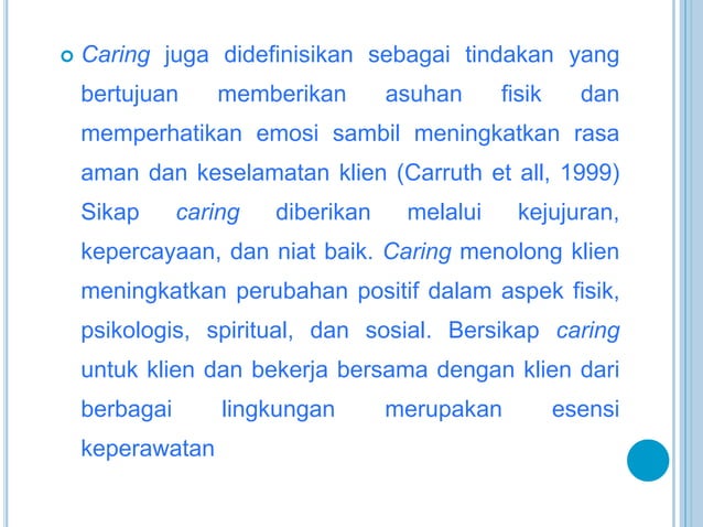 CARING.pptx in nursing untuk mahasiswa keperawatan | PPTX