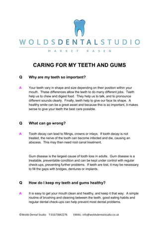 Caring for my TEETH and GUMS | PDF | Dental Health | Diseases and ...