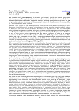 Caring and effective teaching behavior of clinical nursing instructors ...