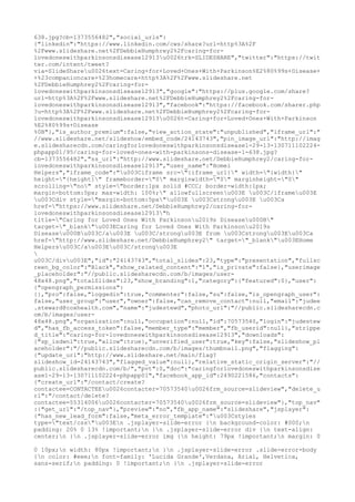 Caring for loved ones with parkinson’s disease | PDF