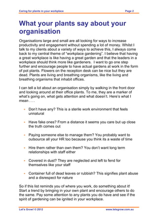 Increase employee engagement with plants at work | PDF
