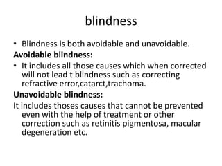 Caring for the blind | PPTX