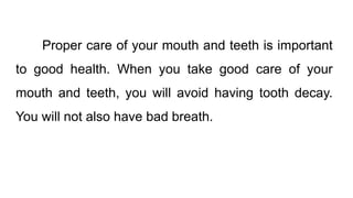 Caring for your Hair, Mouth, and Skin | PPTX